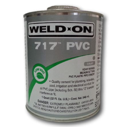 Weld-On 717 PVC Solvent Cement Gray (946ml) - www.techsolute.com